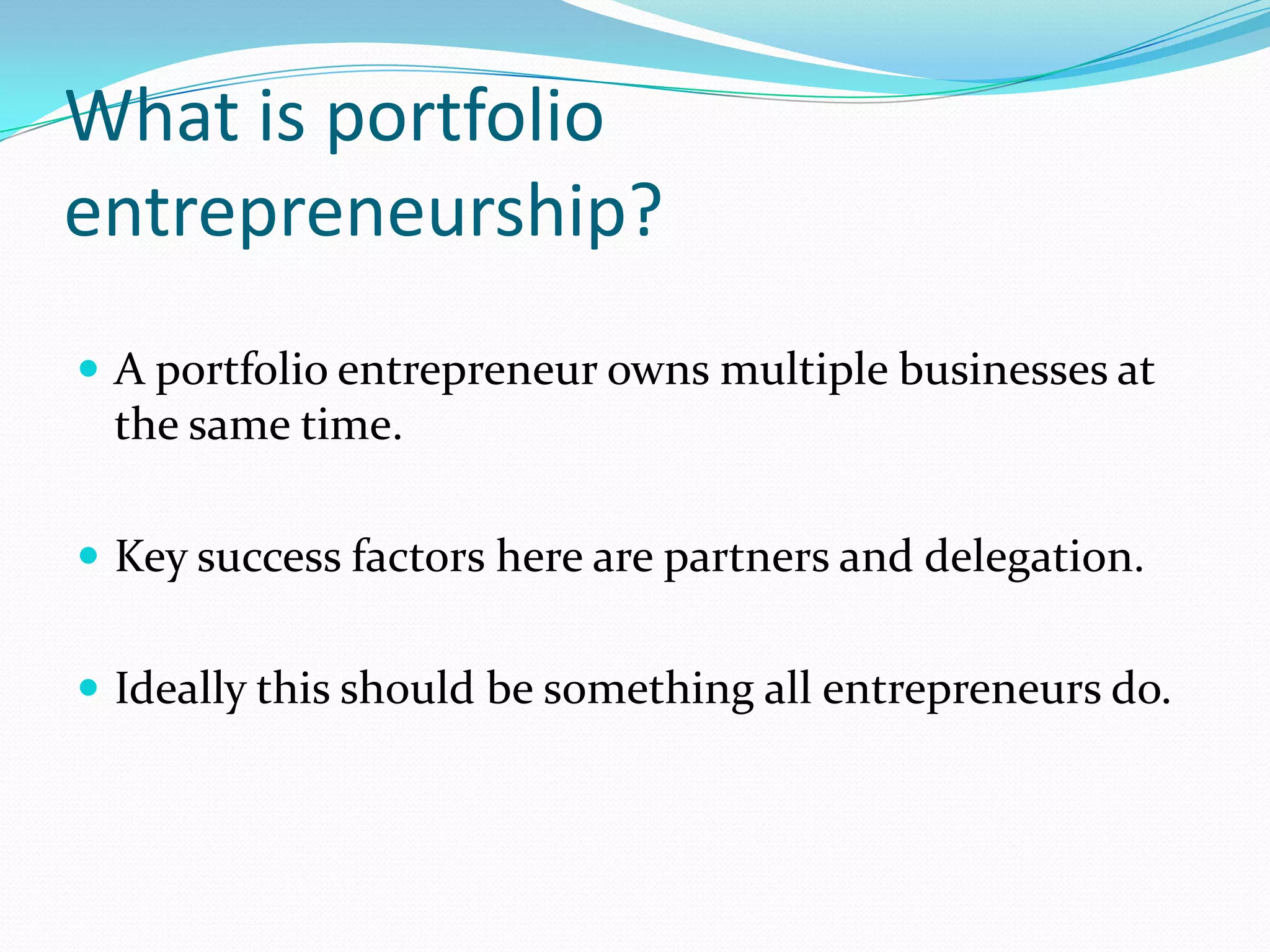 Portfolio entrepreneurship | PPTX