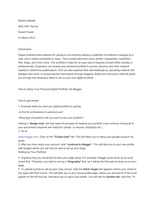 Portfolio Instructions | DOCX