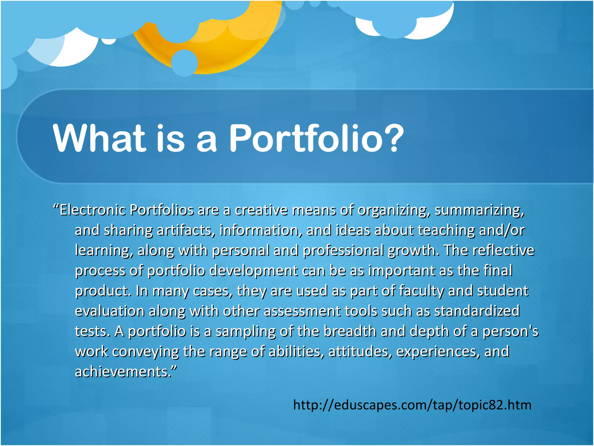 Portfolio introduction fa10 | PPT