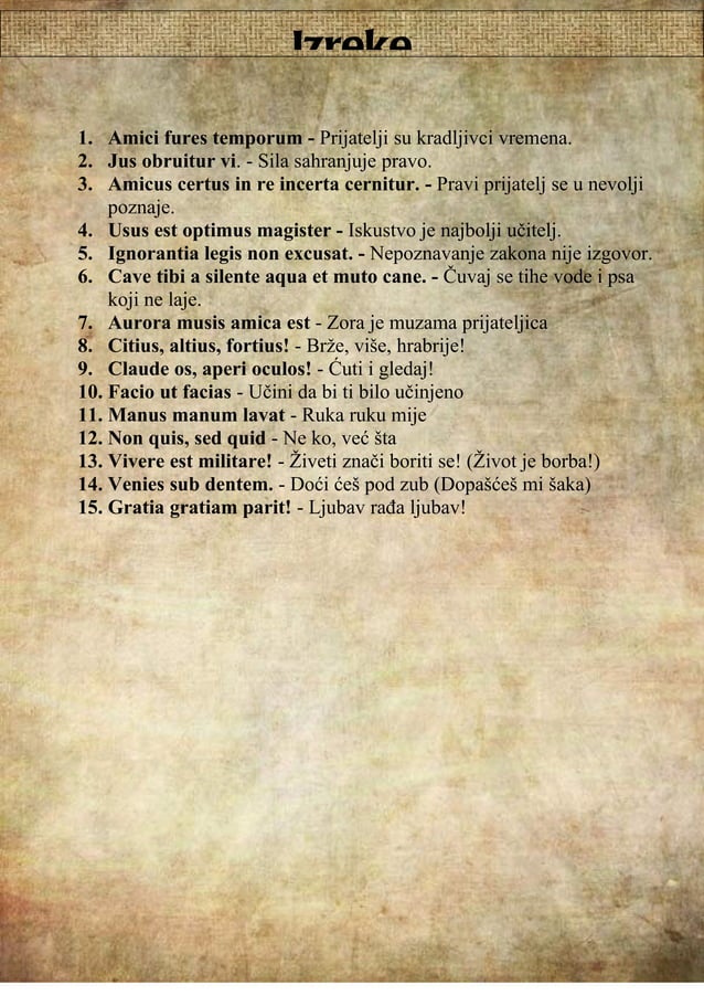 Portfolio - Latinski jezik 2 | DOC