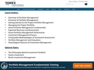 Portfolio Management Fundamentals Training | PPT