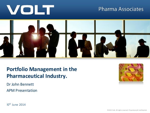 Portfolio Management in the pharmaceutical industry by Dr John Bennet…