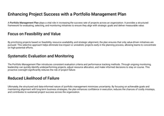 Can a Portfolio Management Plan help reduce project failure? | PPT