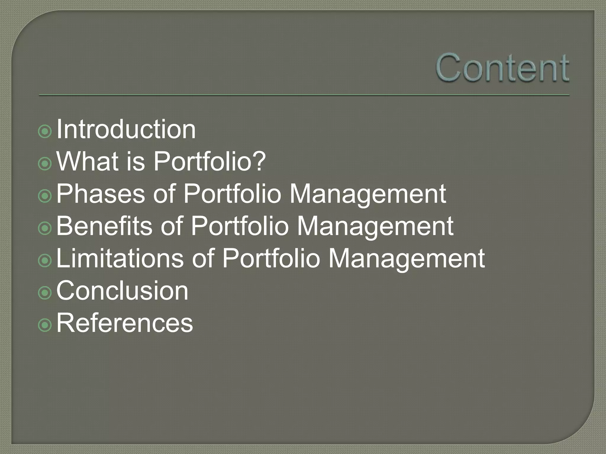 Portfolio management ppt | PPTX