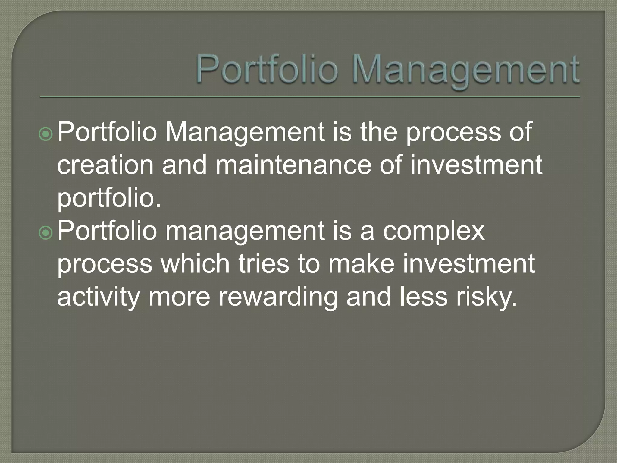 Portfolio management ppt | PPTX