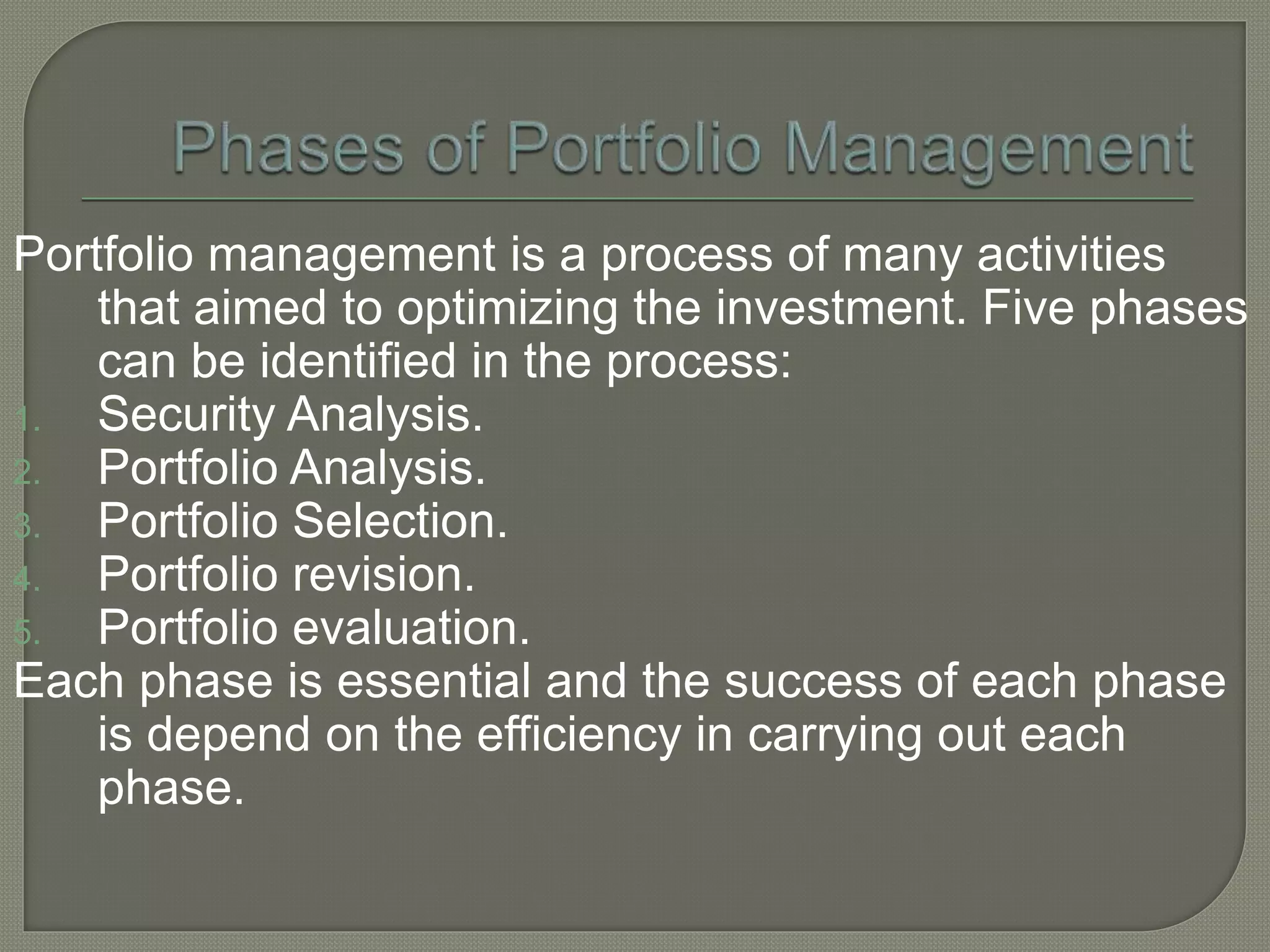 Portfolio management ppt | PPTX