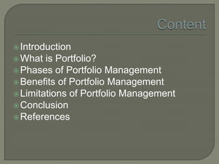 Portfolio management ppt | PPTX