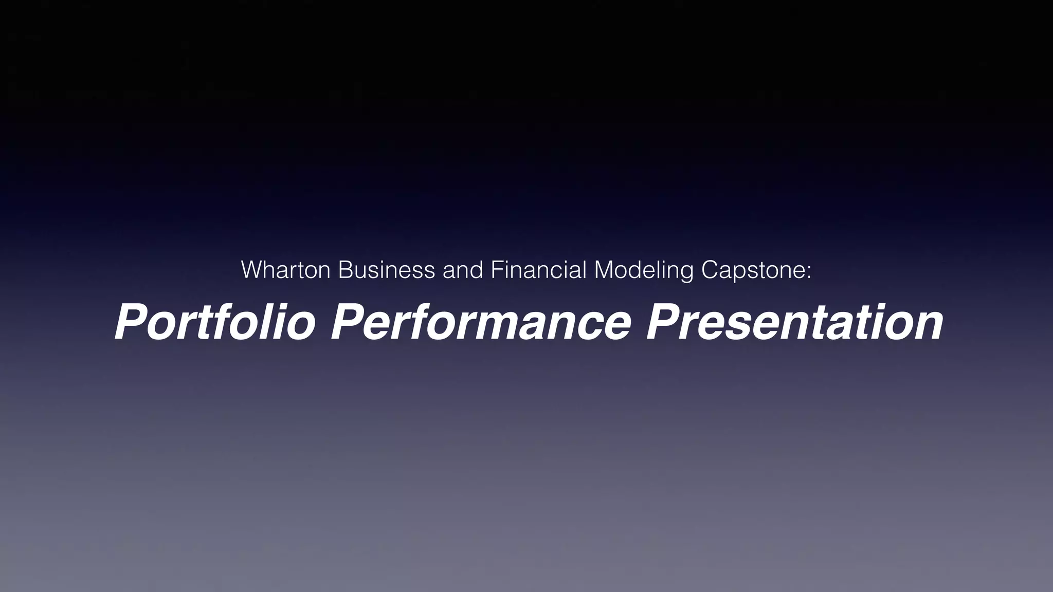 Portfolio Performance Presentation | PDF