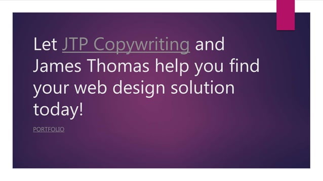 JTP Web Design Portfolio Presentation | PPT