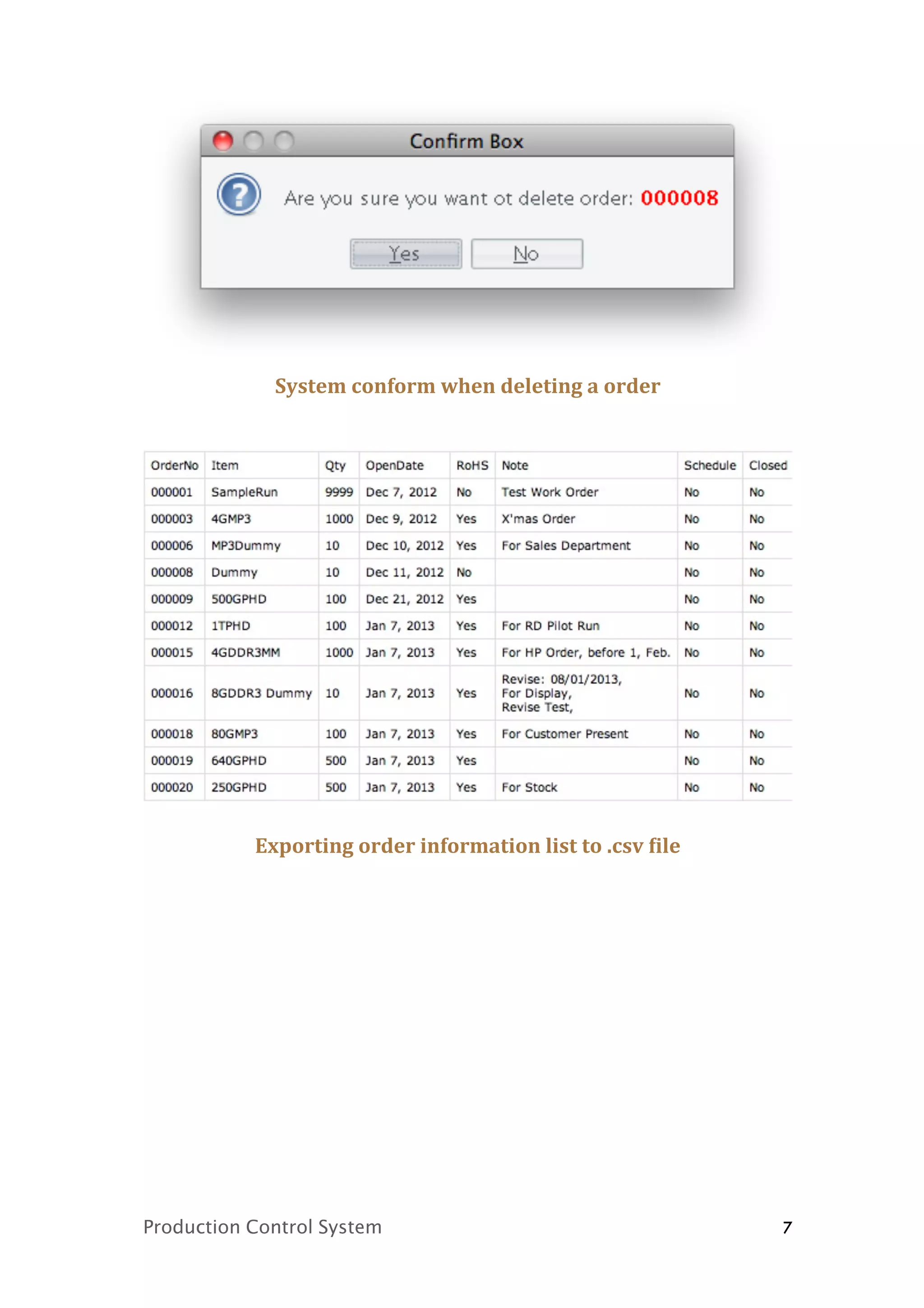 Java Application Portfolio(Production control system) | PDF