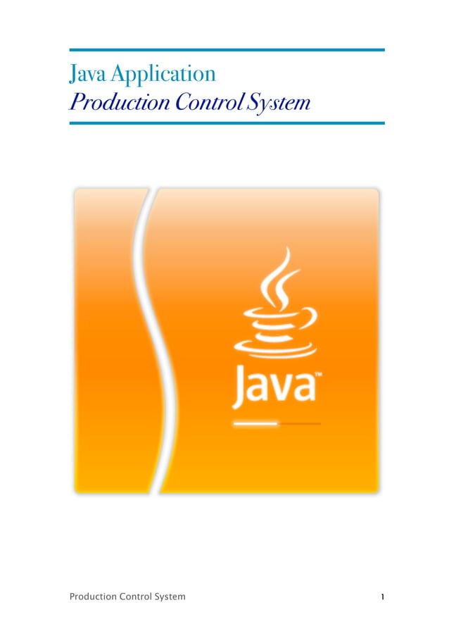 Java Application Portfolio(Production control system) | PDF