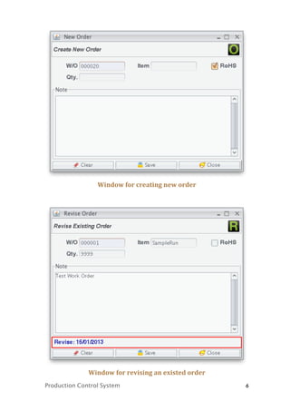 Java Application Portfolio(Production control system) | PDF