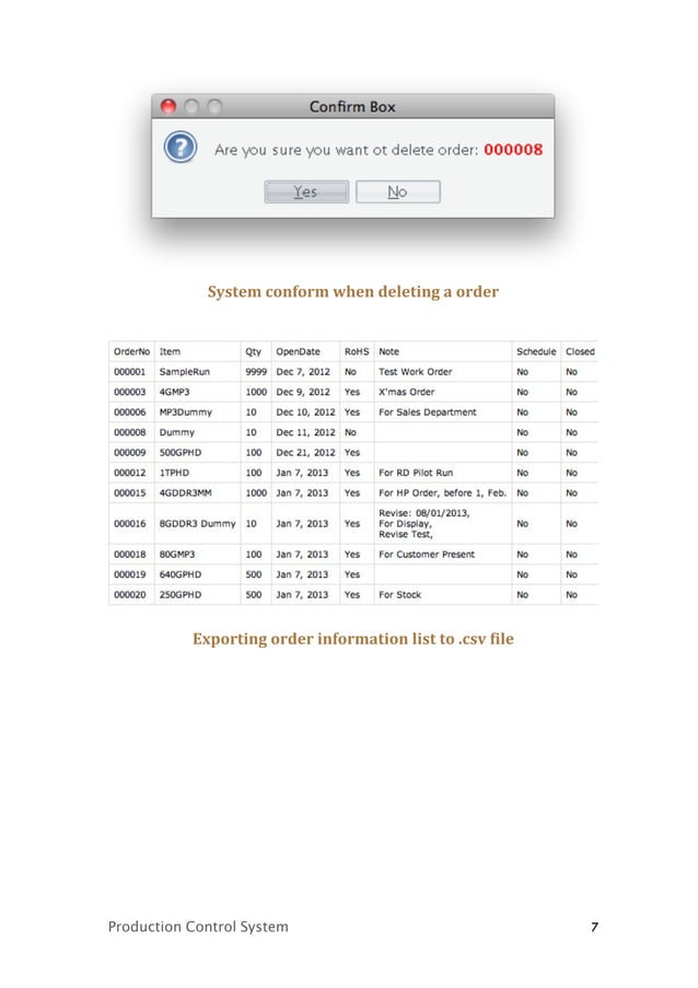 Java Application Portfolio(Production control system) | PDF