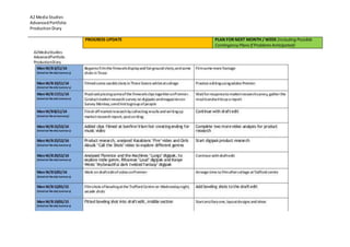 Portfolio production diary template | DOCX