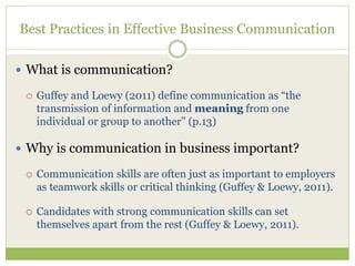 Best Practices in Business Communication | PPTX