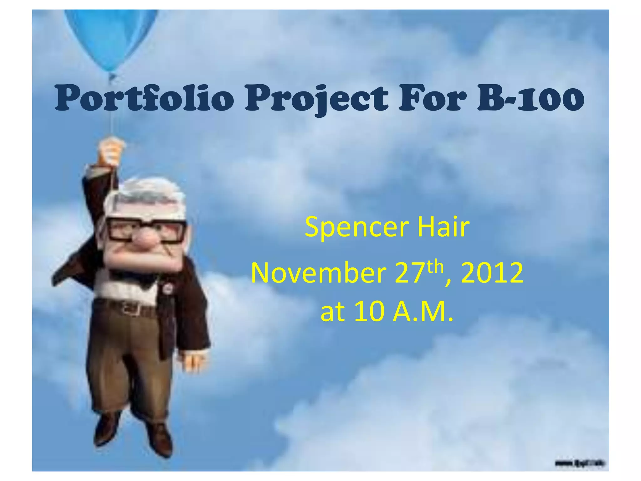Portfolio Project For B 100 | PPT
