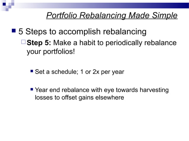 Portfolio rebalancing made simple | PPT | Free Download