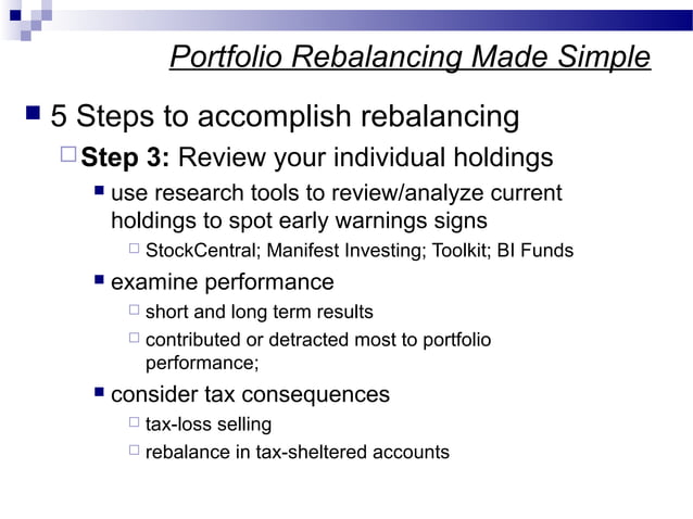 Portfolio rebalancing made simple | PPT