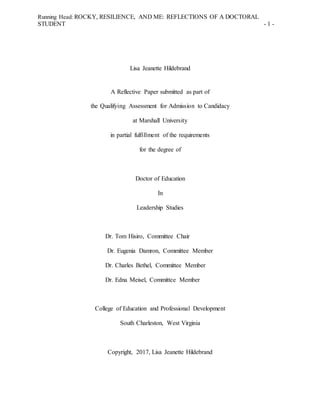 Doctoral Portfolio Reflection Paper | DOCX