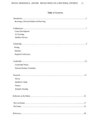 Doctoral Portfolio Reflection Paper | DOCX