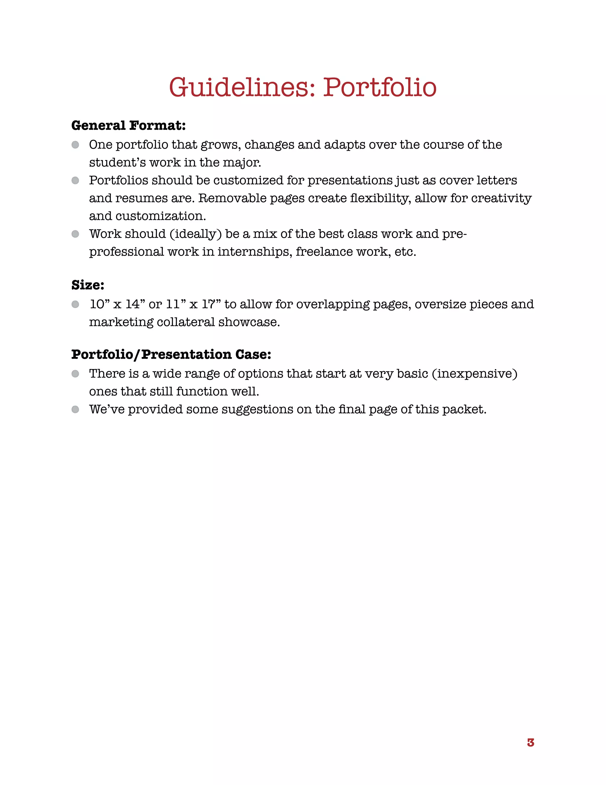 Portfolio Reviews Overview Students | PDF