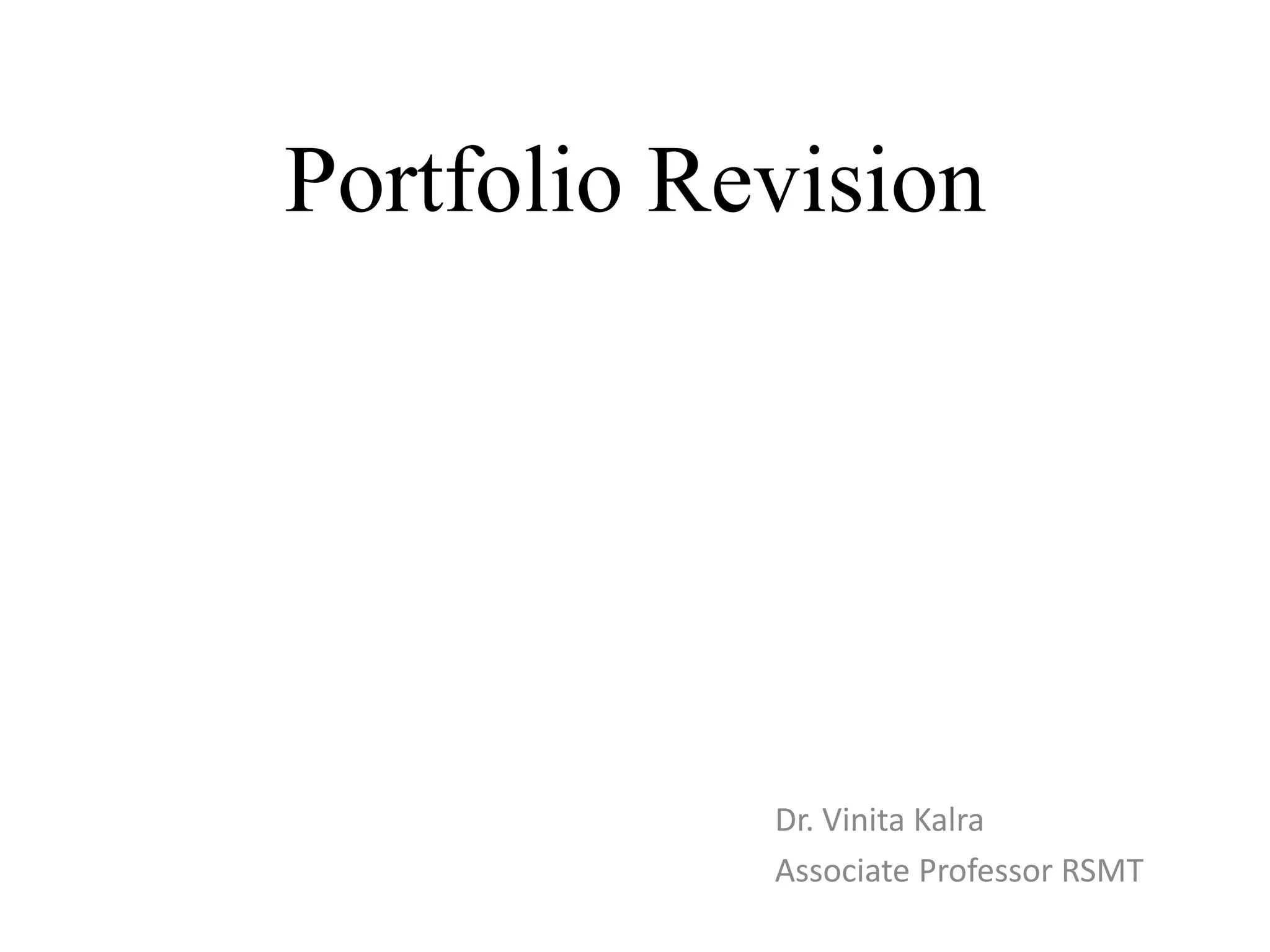 Portfolio Revision | PPTX