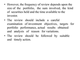 Portfolio Revision | PPTX | Stocks and Bonds | Personal Investing