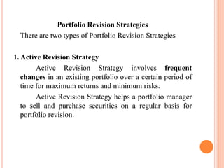 Portfolio Revision | PPTX