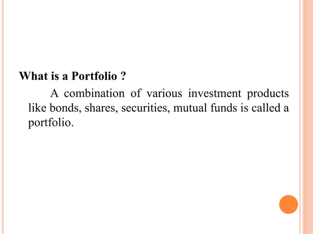 Portfolio Revision | PPTX
