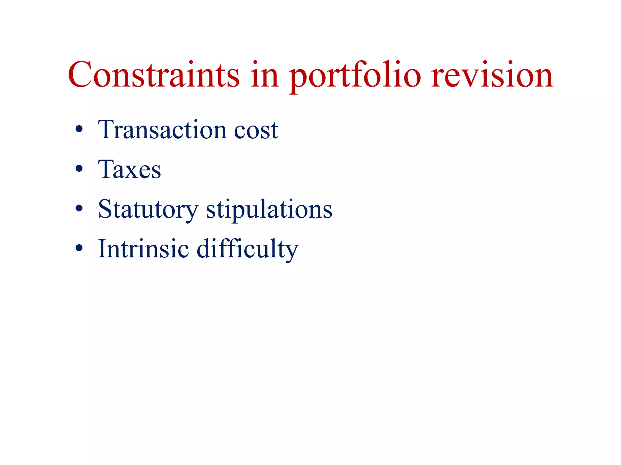 Portfolio revision and evaluation | PPTX