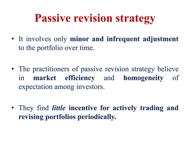 Portfolio revision and evaluation | PPTX