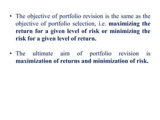 Portfolio revision and evaluation | PPTX