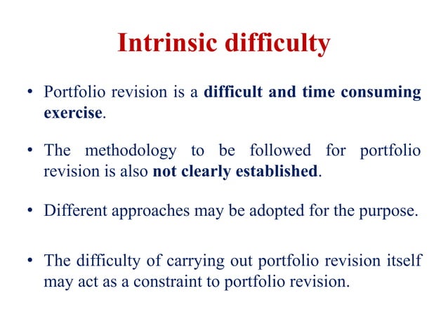 Portfolio revision and evaluation | PPTX