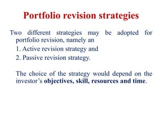 Portfolio revision and evaluation | PPTX