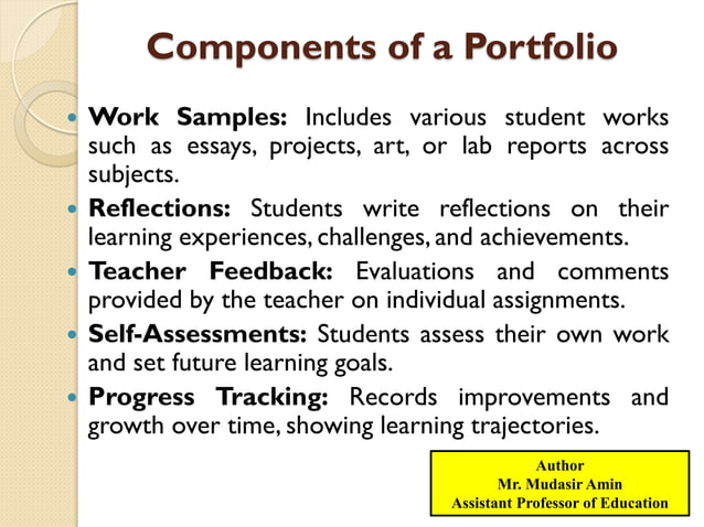 Portfolios : A Comprehensive Overview and Sample Template | PPT