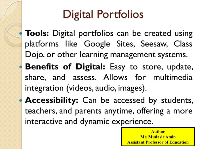 Portfolios : A Comprehensive Overview and Sample Template | PPT
