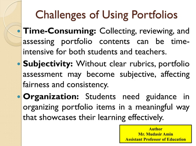 Portfolios : A Comprehensive Overview and Sample Template | PPT