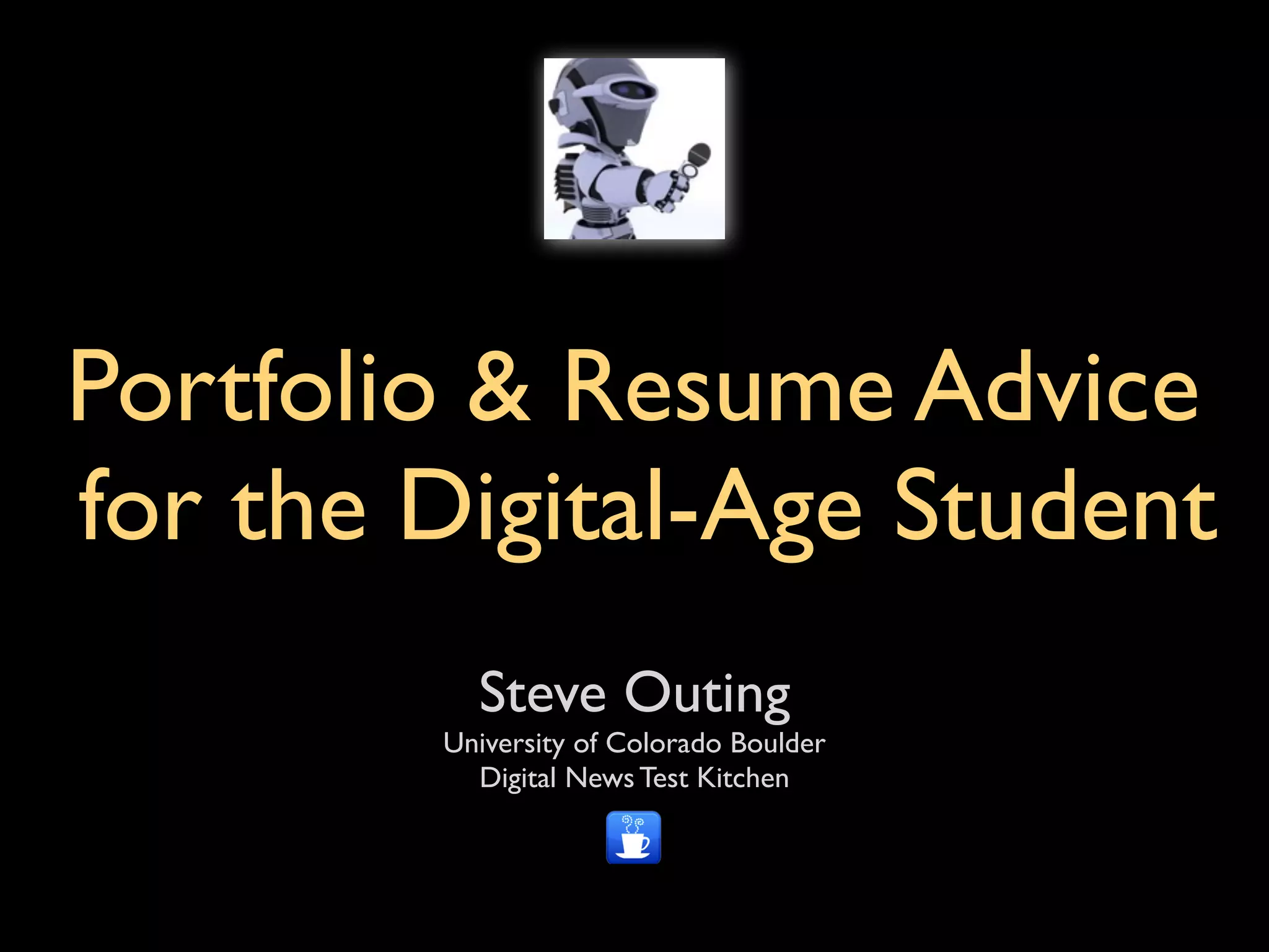 Digital portfolio advice for today's students | PDF | Social Networking | Internet