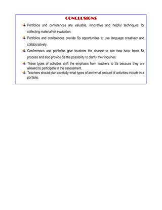 Portfolios and conferences | DOCX