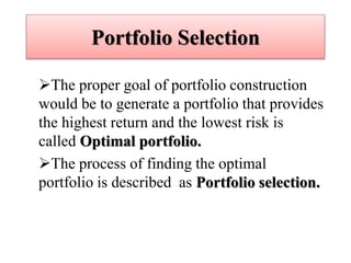Portfolio selection final