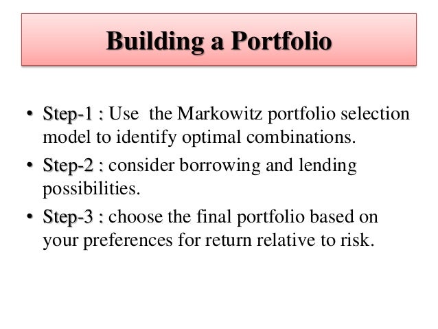 Portfolio selection final
