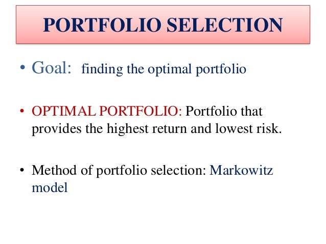 Portfolio selection final