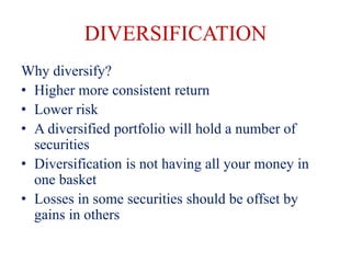 Portfolio selection, markowitz model | PPTX