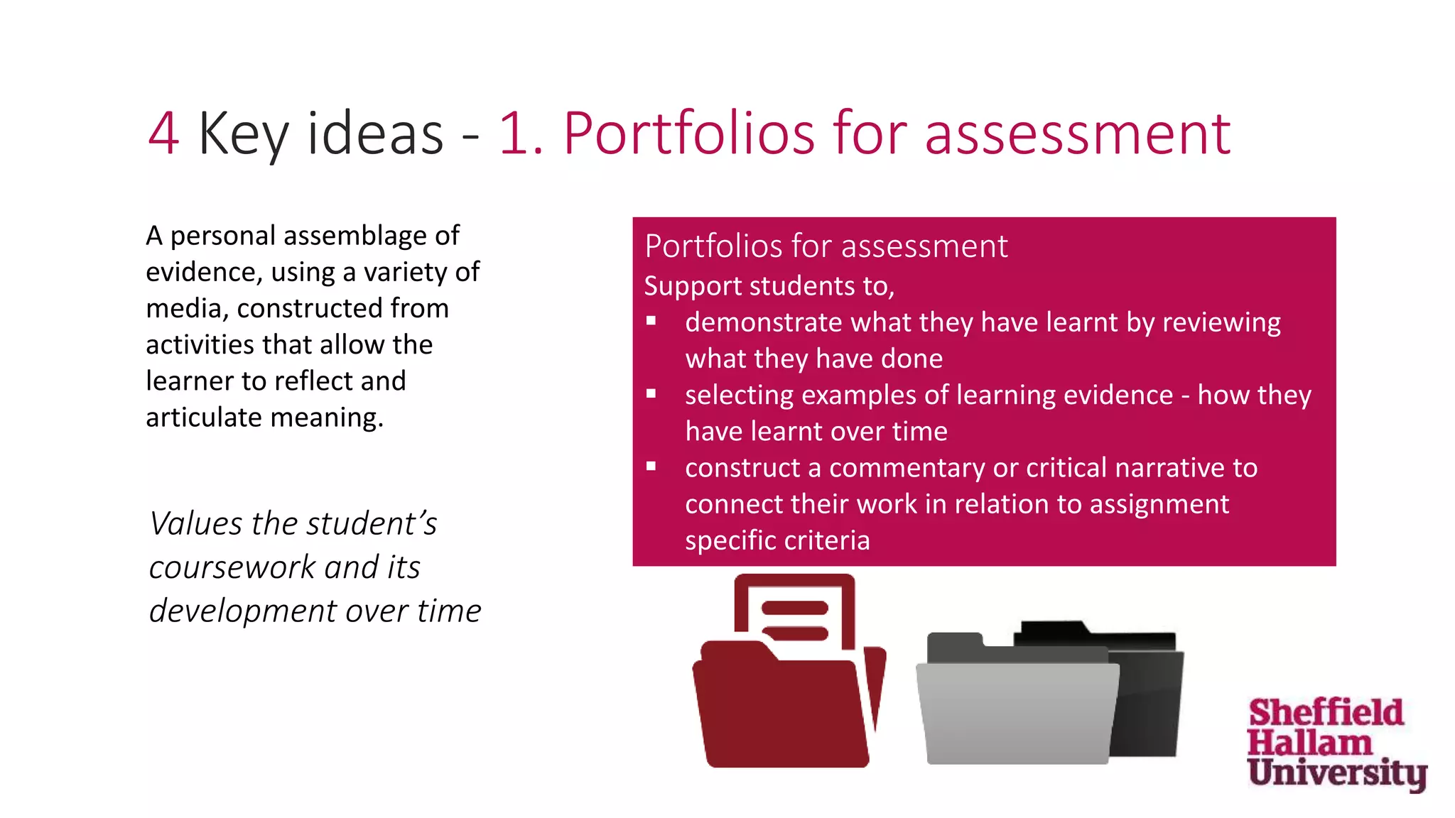 Portfolios for Learning | PPTX | Educational Assessment | Education