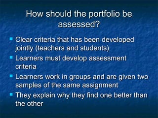 Portfolios in self assessment | PPT