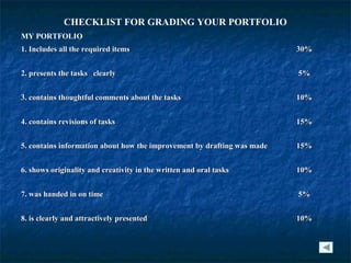Portfolios in self assessment | PPT