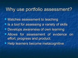 Portfolios in self assessment | PPT