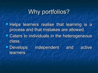 Portfolios in self assessment | PPT