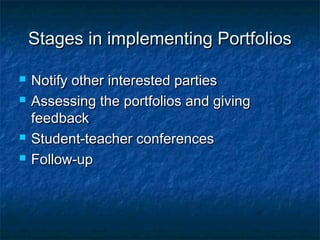 Portfolios in self assessment | PPT
