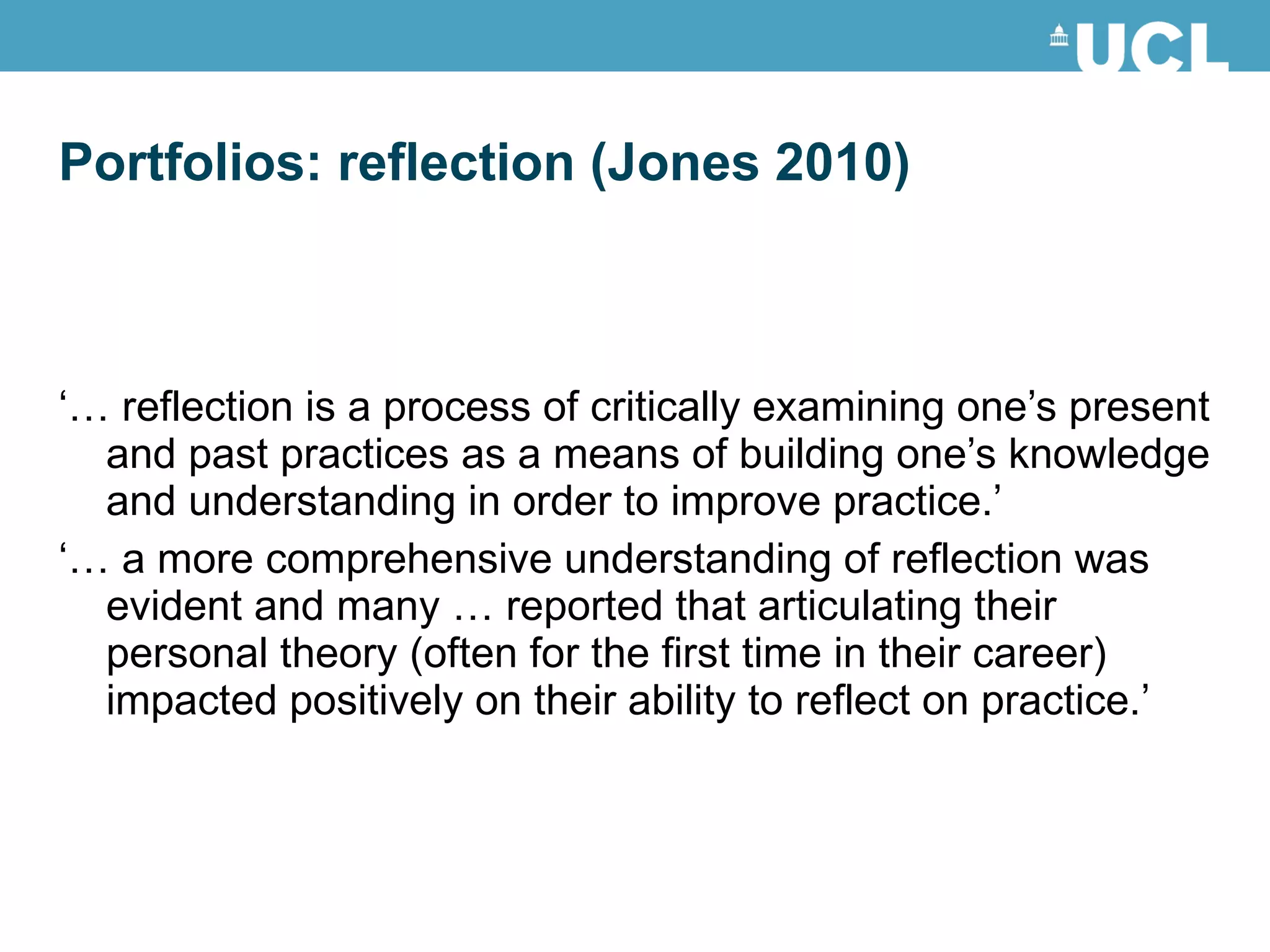 Assessing student learning in diverse ways: Portfolios | PPT